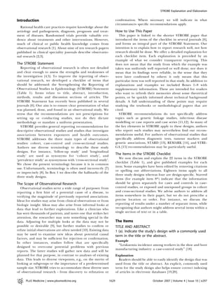 Strobe estudios observacionales revision | PDF | Medical Health