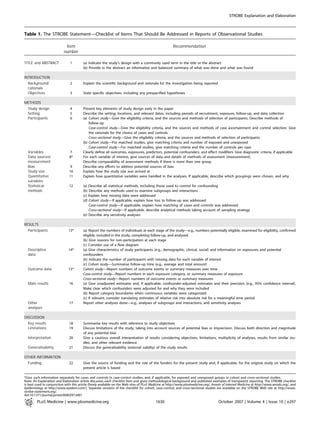 Strobe estudios observacionales revision | PDF | Medical Health