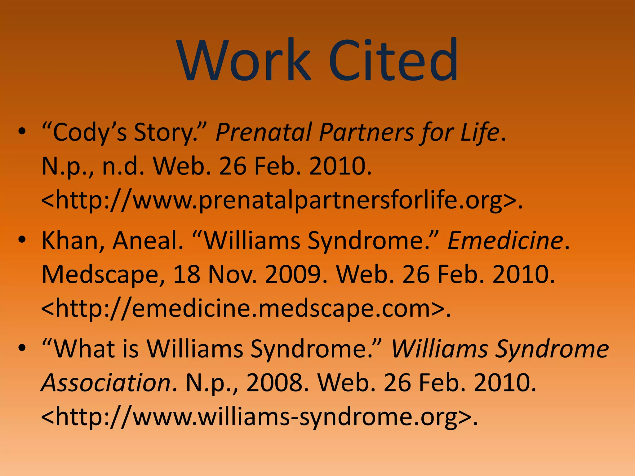 Williams Syndrome | PPTX