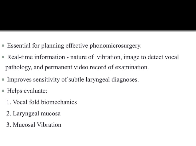 Stroboscopy | PPTX | Ear, Nose and Throat Conditions | Diseases and ...