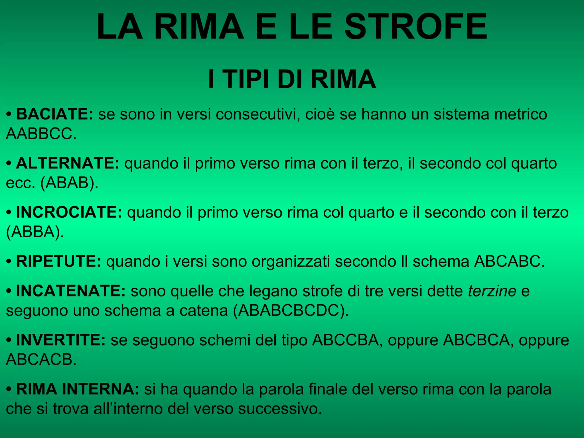 Strofe E Rime | PPT | Poetry | Books and Literature