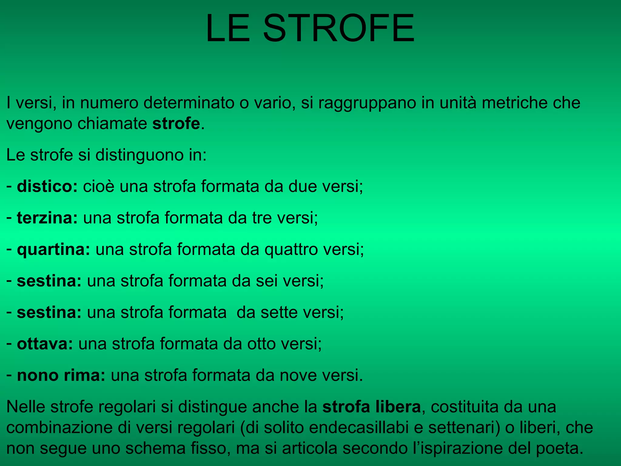 Strofe E Rime | PPT | Poetry | Books and Literature