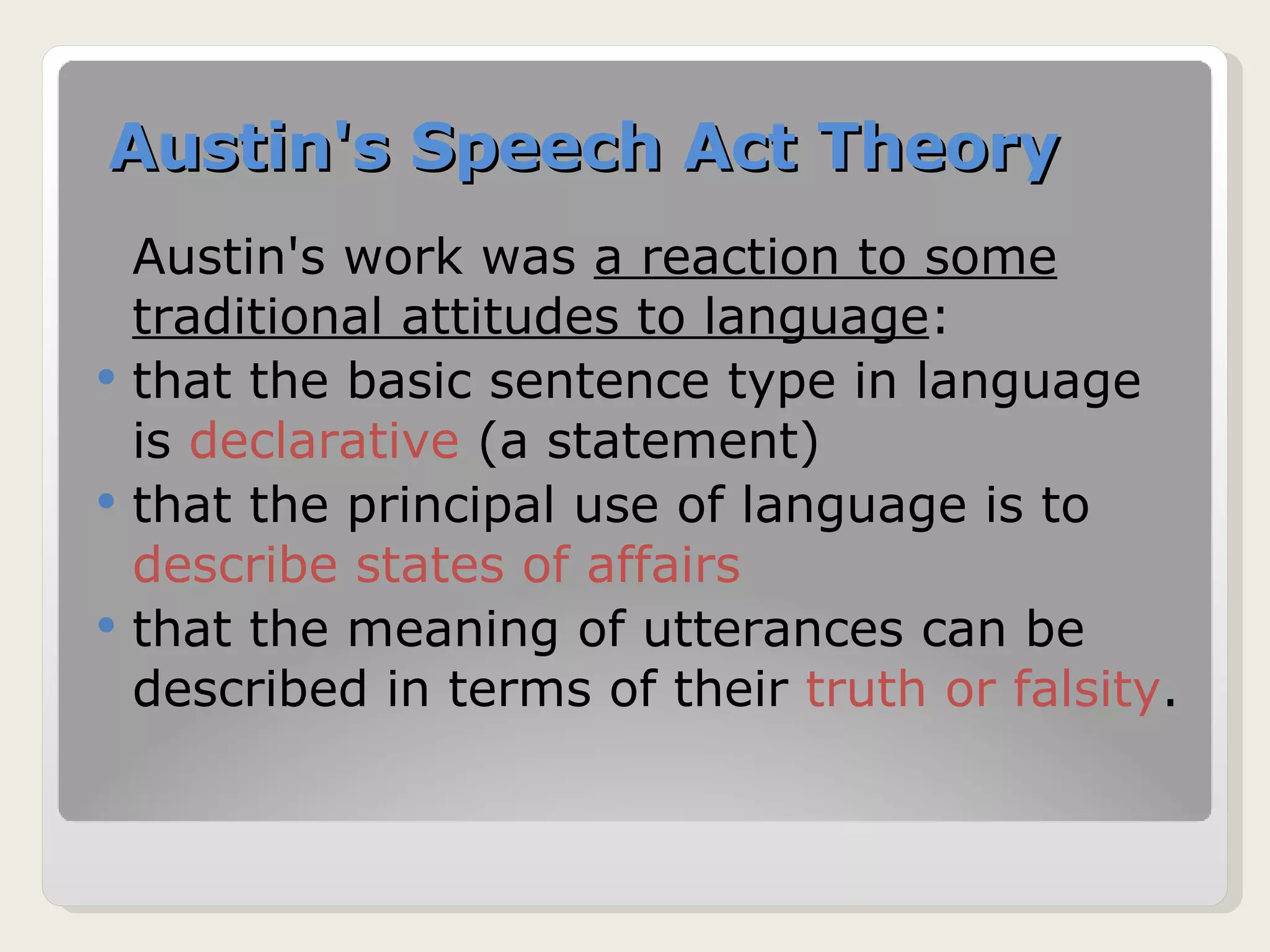 Performativity and Language | PPT