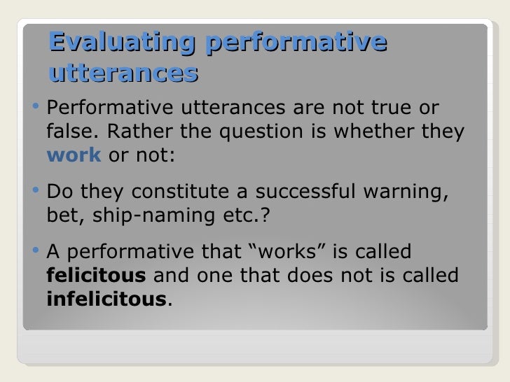 Performativity and Language
