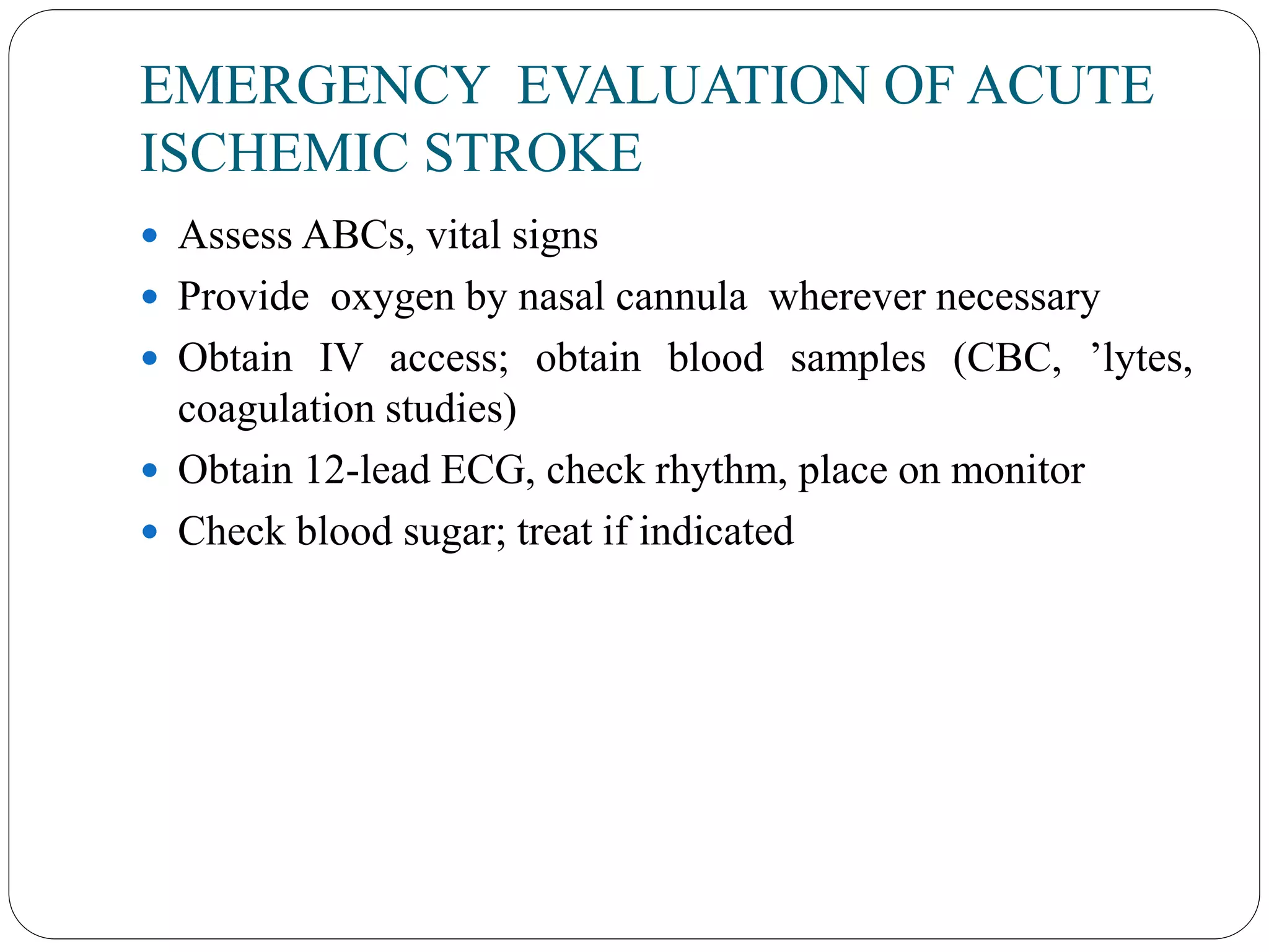 Acute Ischemic Stroke - Etiopathogenesis, Clinical features, Advances ...