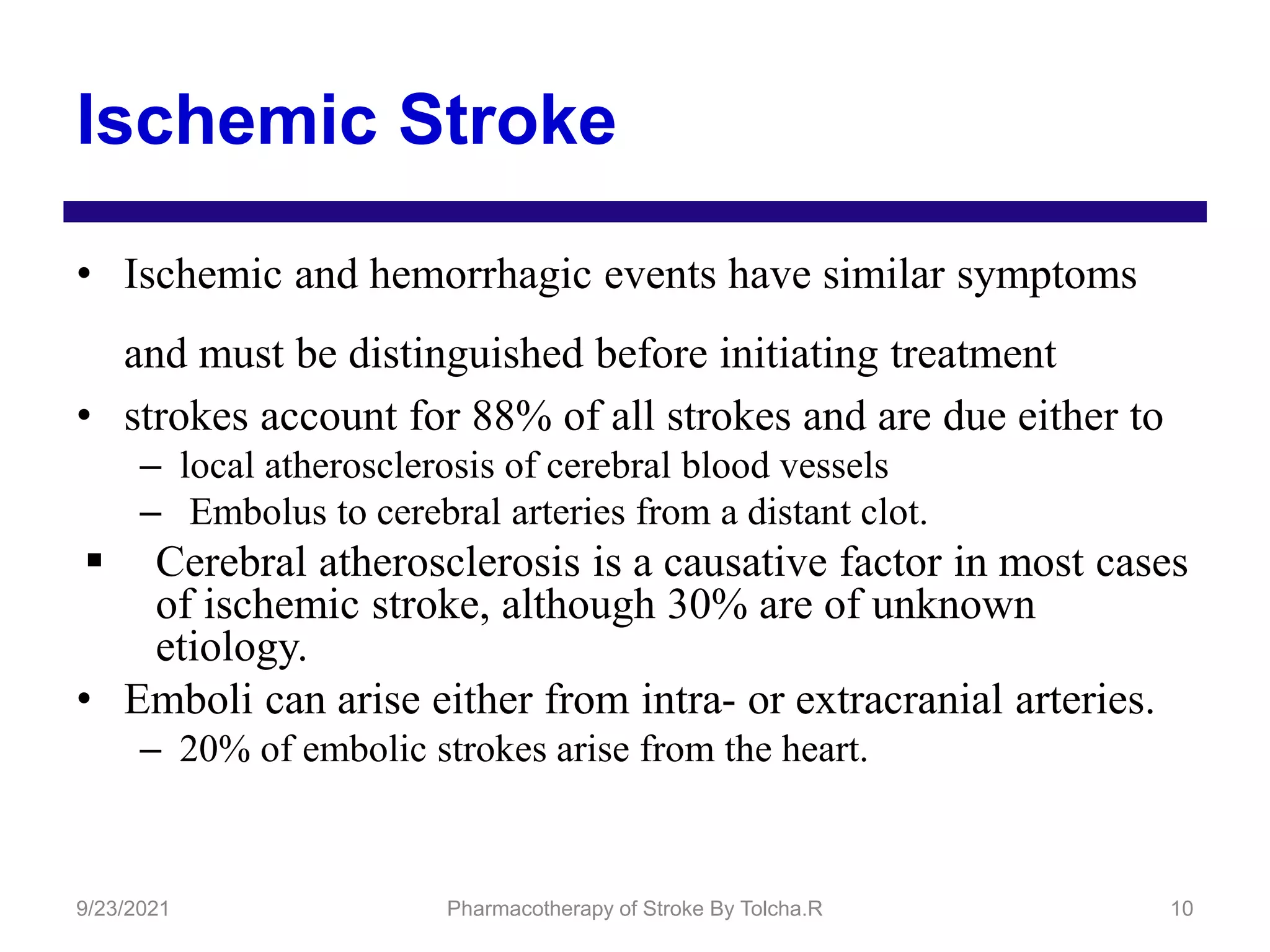Pharmacotherapy of Stroke | PPTX