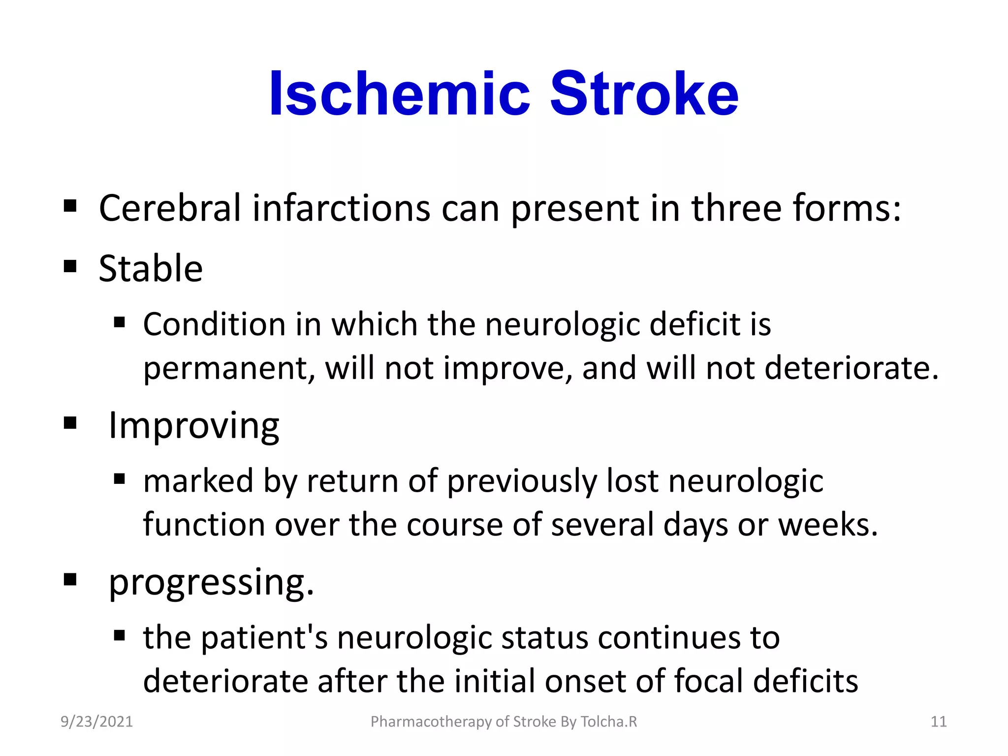 Pharmacotherapy of Stroke | PPTX