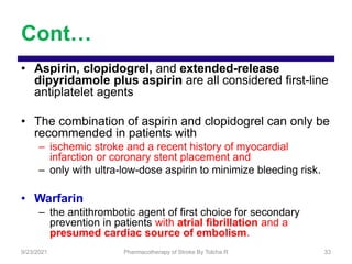 Pharmacotherapy of Stroke | PPTX