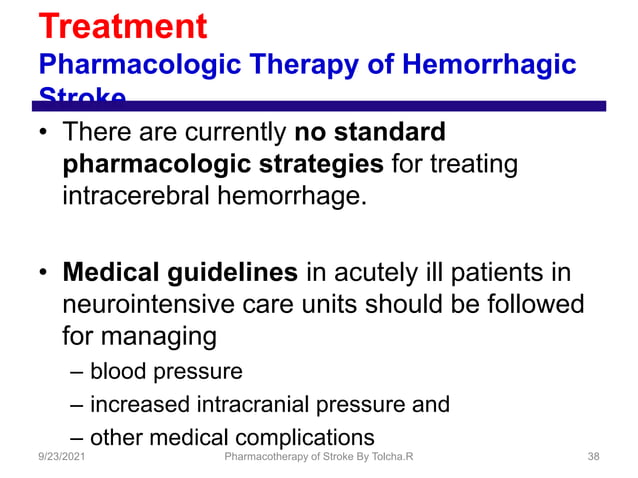 Pharmacotherapy of Stroke | PPTX | Brain and Nervous System Disorders ...
