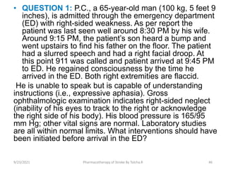 Pharmacotherapy of Stroke | PPTX