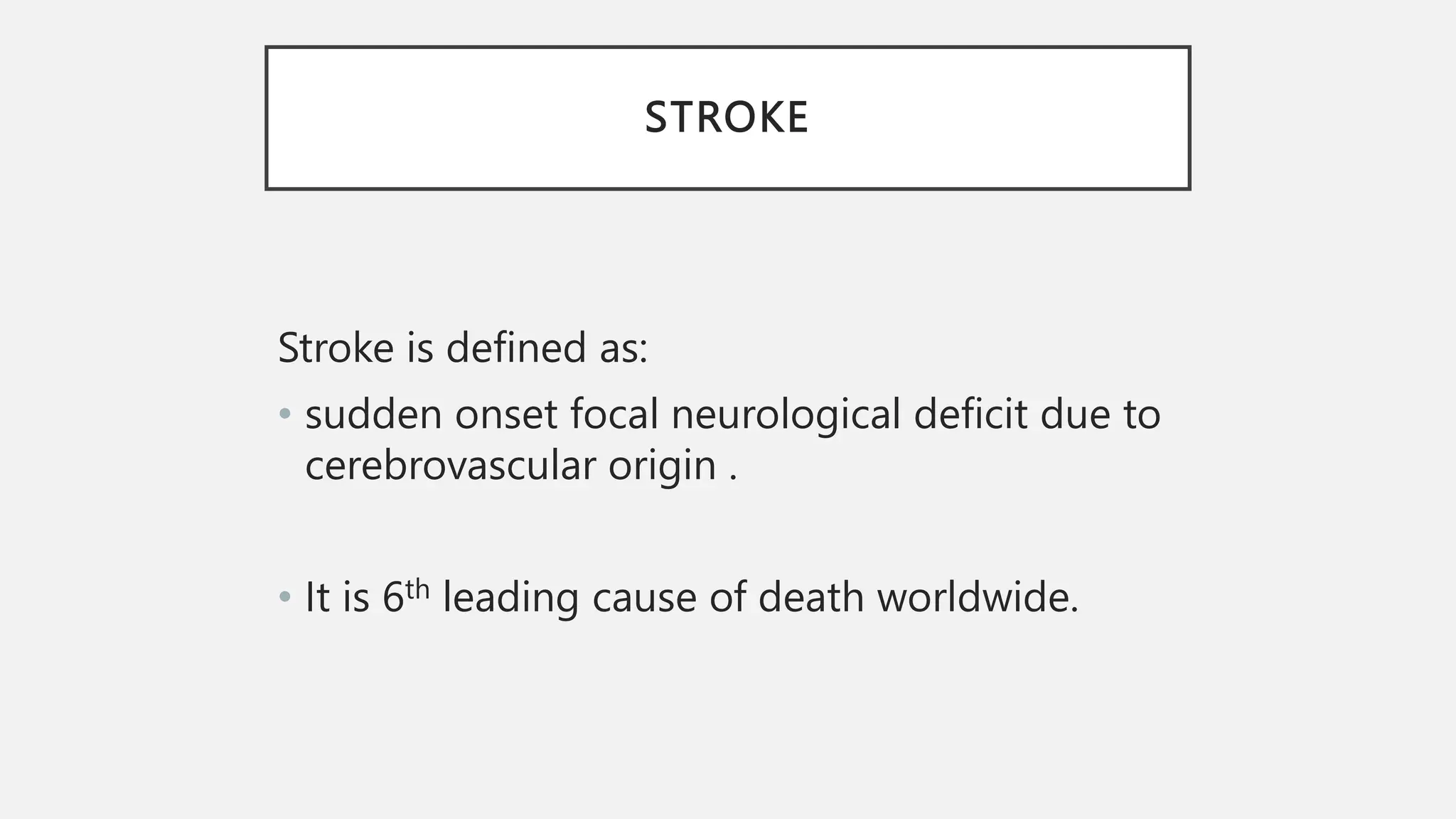 stroke presentation that covers every aspect of Focal neurological ...