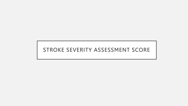 stroke presentation that covers every aspect of Focal neurological ...