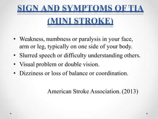 stroke causes sign symptoms treatment nursing management | PPTX