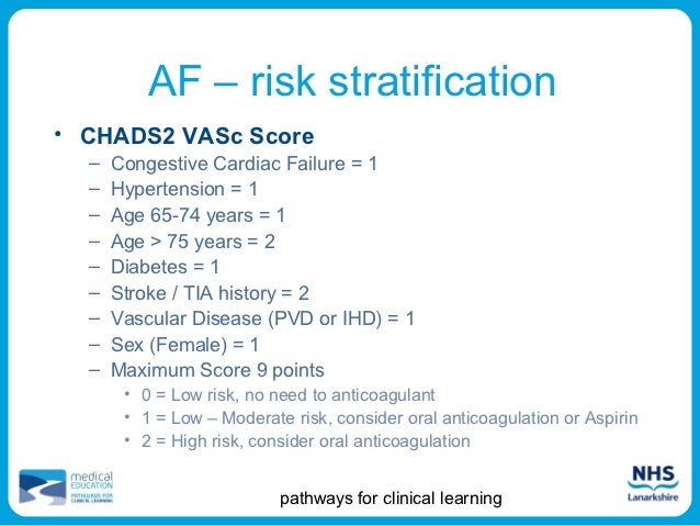 Escala Chads2 Y Escala Cha2ds2vasc