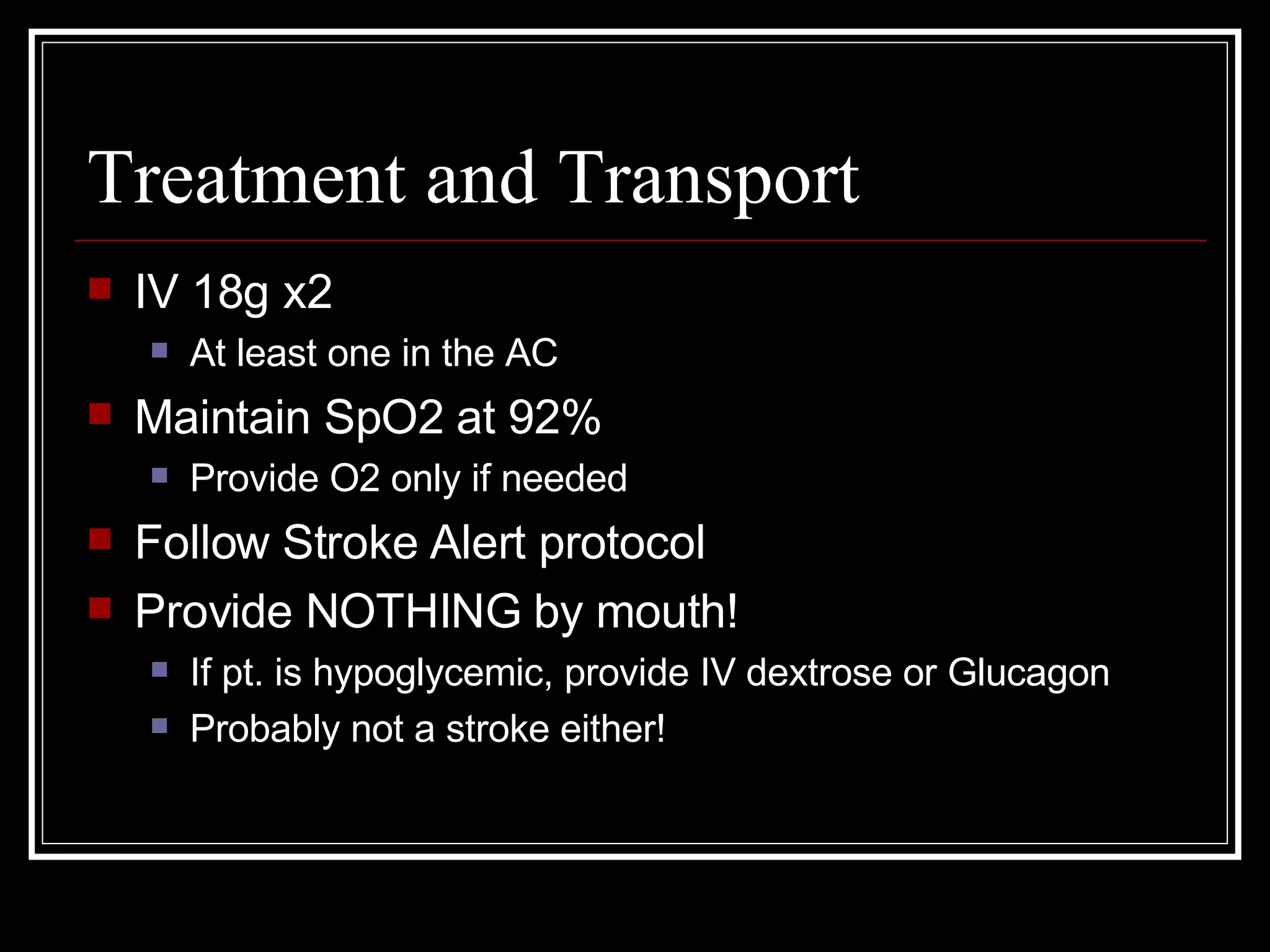 Stroke Recognition And Treatment | PPT