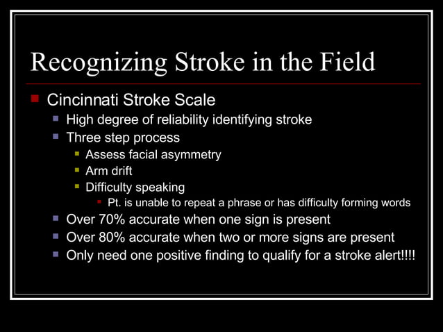 Stroke Recognition And Treatment | PPT
