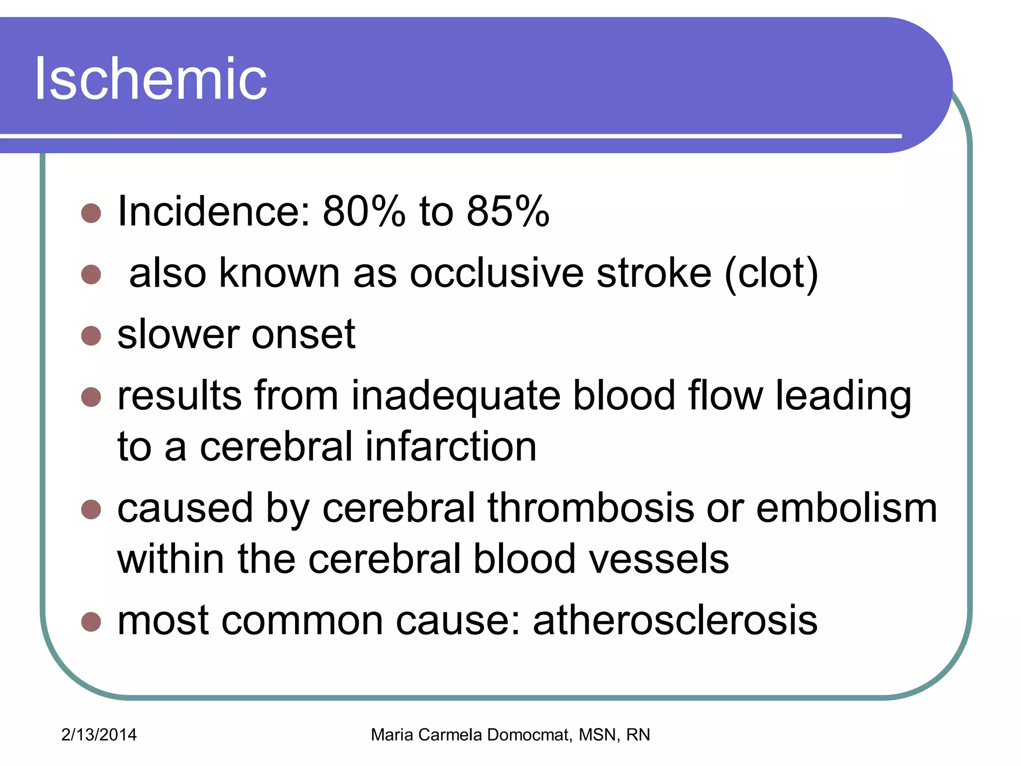 Nursing Care of Clients with Stroke | PDF