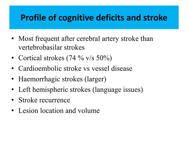 Stroke cognitive deficits and rehabilitation dr venugopal kochiyil ...