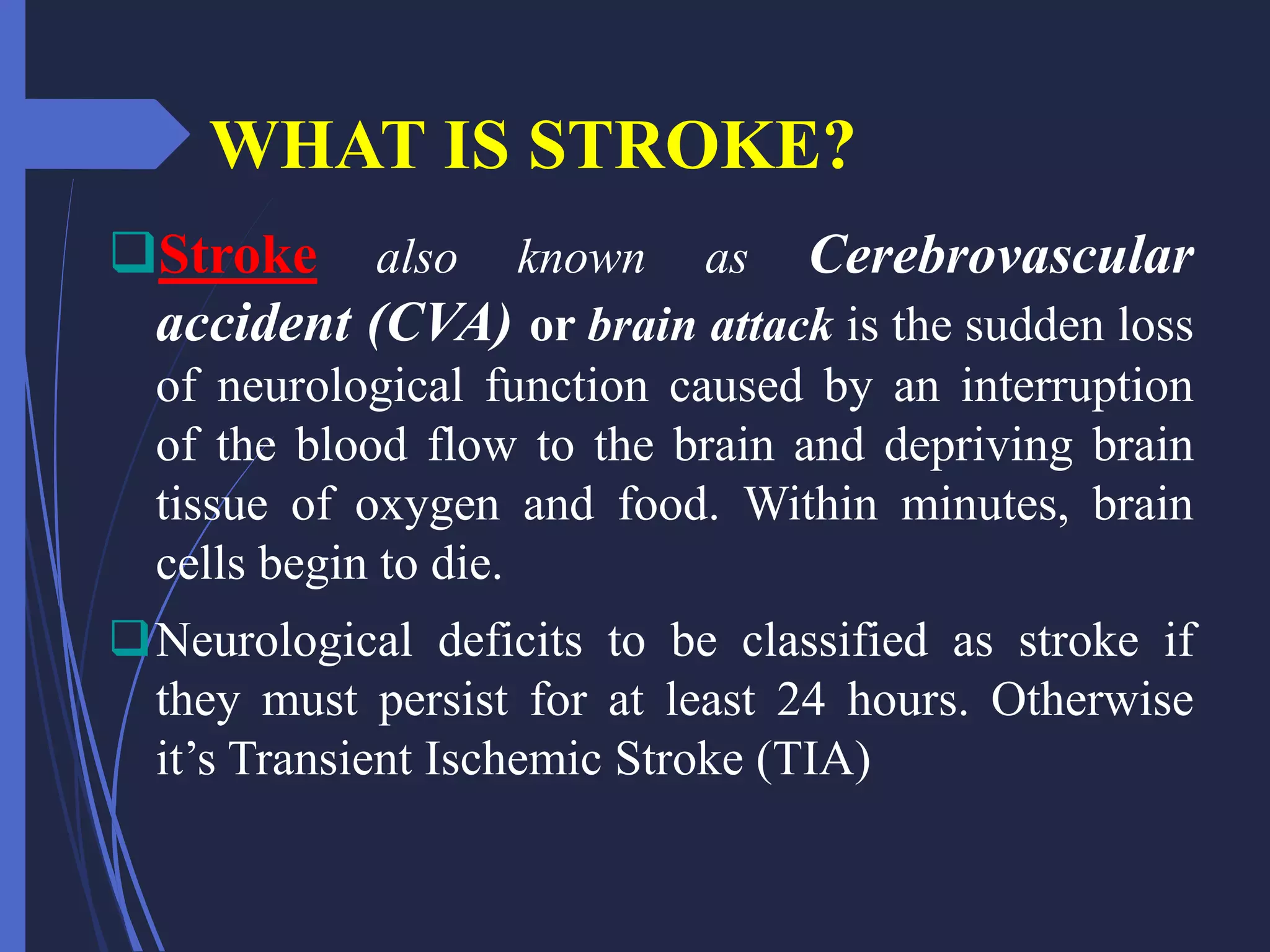 Stroke (cva) , CVA, Cerebrovascular Accident, Transient Ischemic Attack ...