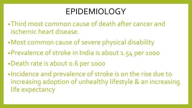 Stroke epidemiology person, place, time graph | PPT