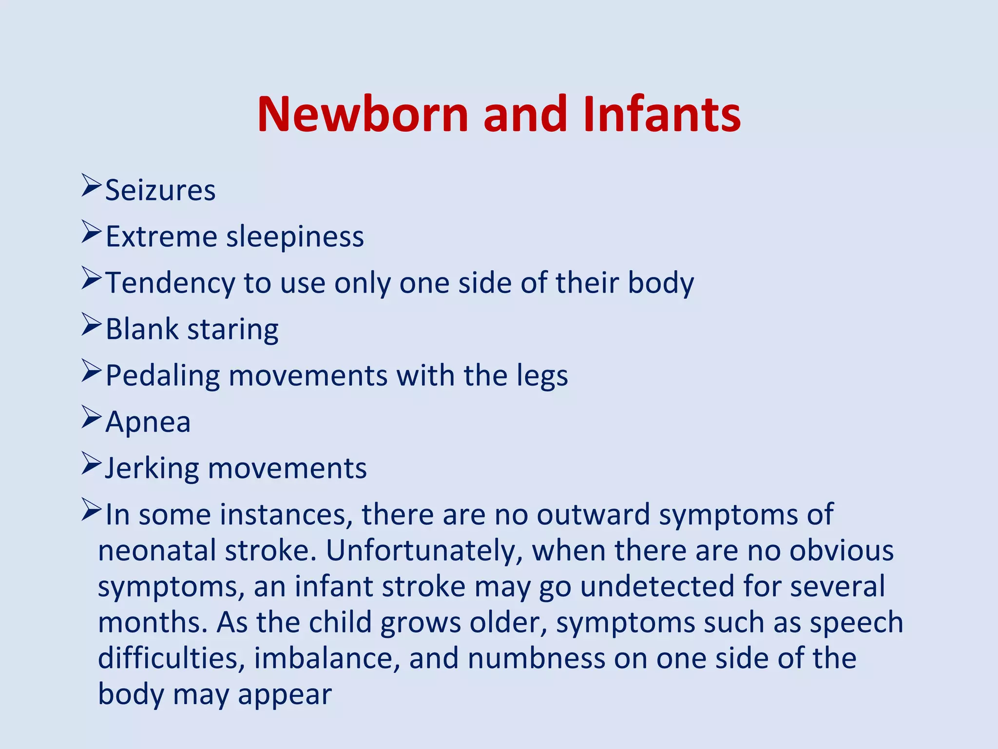 Stroke in infancy and childhood | PPT