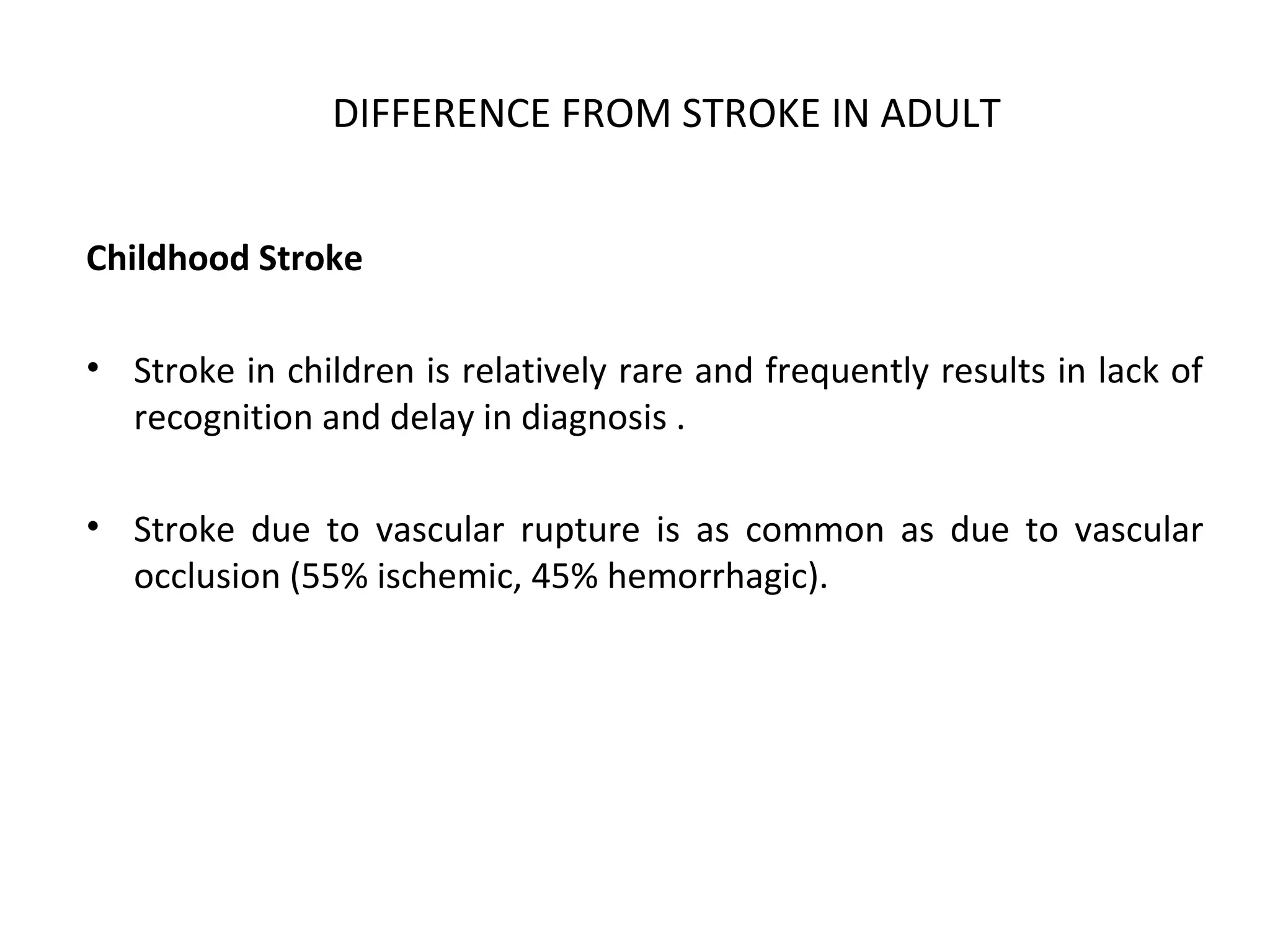Stroke in pediatrics | PPT