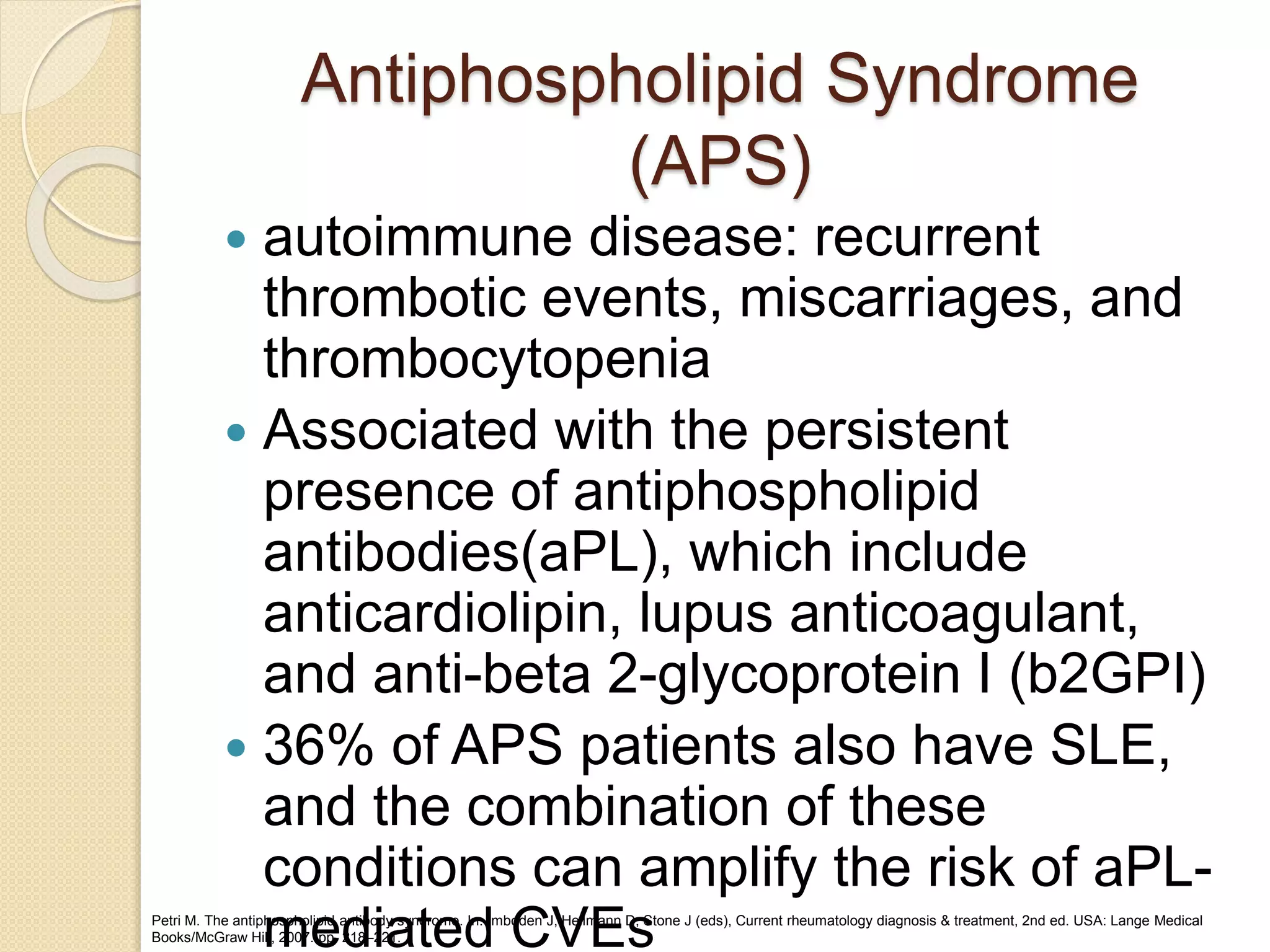 Stroke in Systemic Lupus Erythematosus and Antiphospolipid Syndrome | PPTX