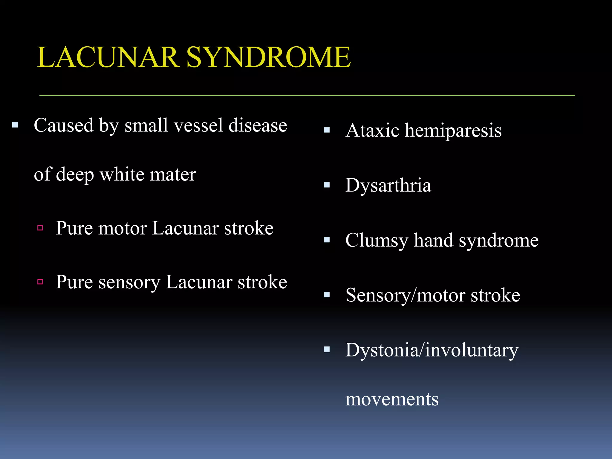 STROKE INTRODUCTION, CLASSIFICATION AND CLINICAL FEATURES.pptx