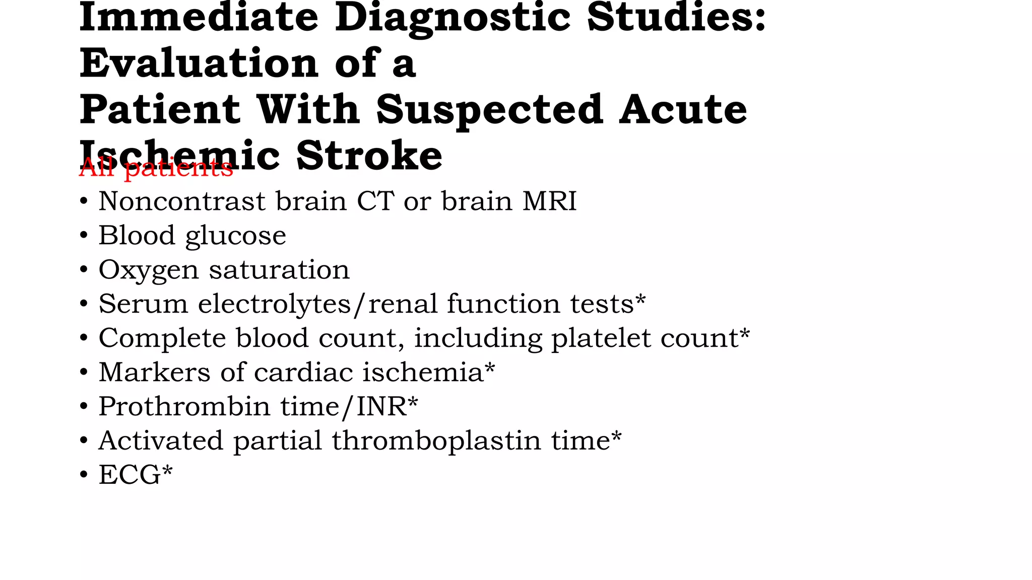 Ischemic Stroke investigations | PPTX