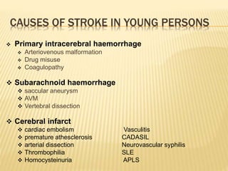 Stroke in young pt by dr sulmaan | PPTX