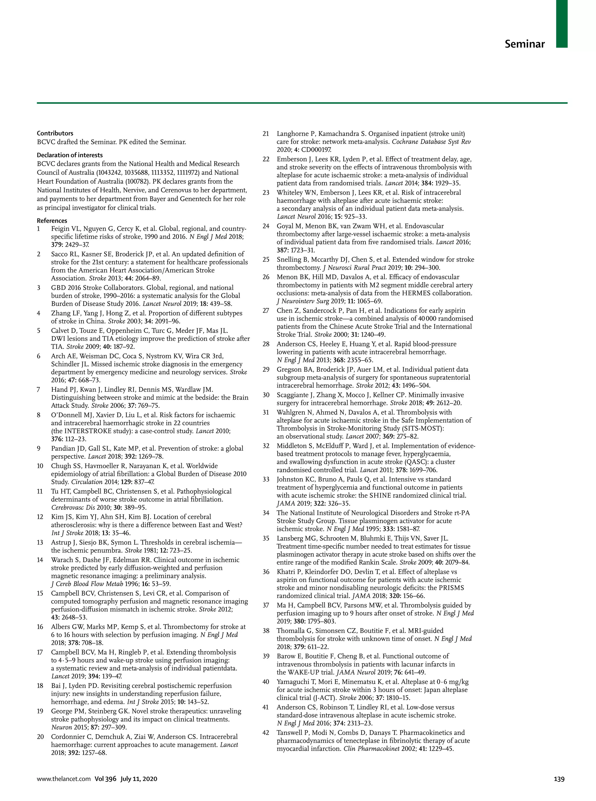 Stroke lancet 2020 | PDF