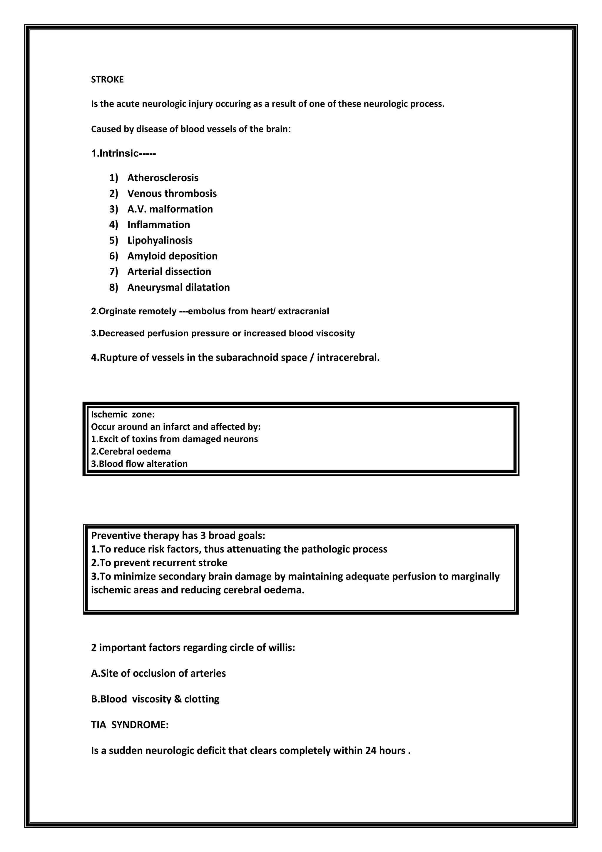 Stroke localization symptoms ms 2019 | PDF