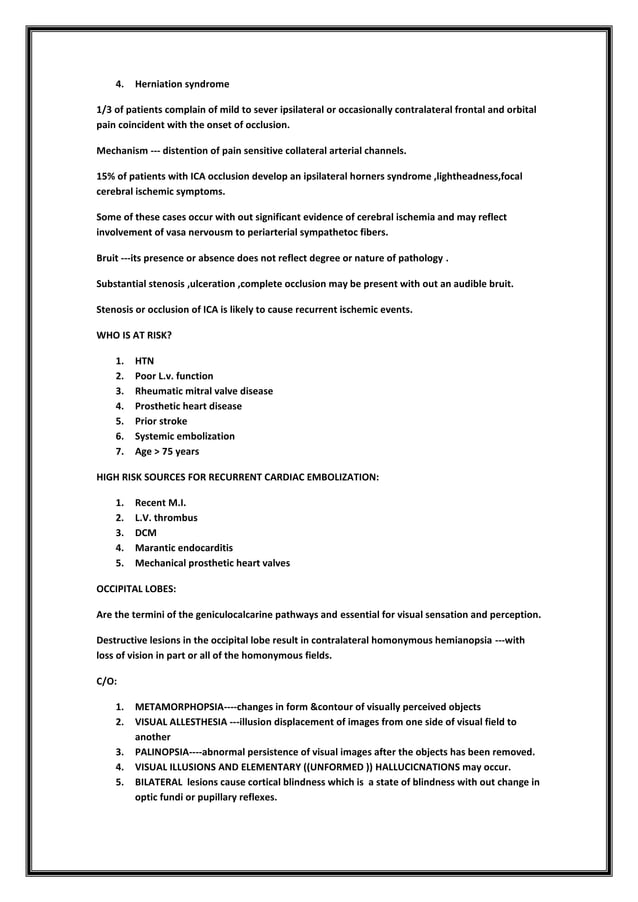 Stroke localization symptoms ms 2019 | PDF