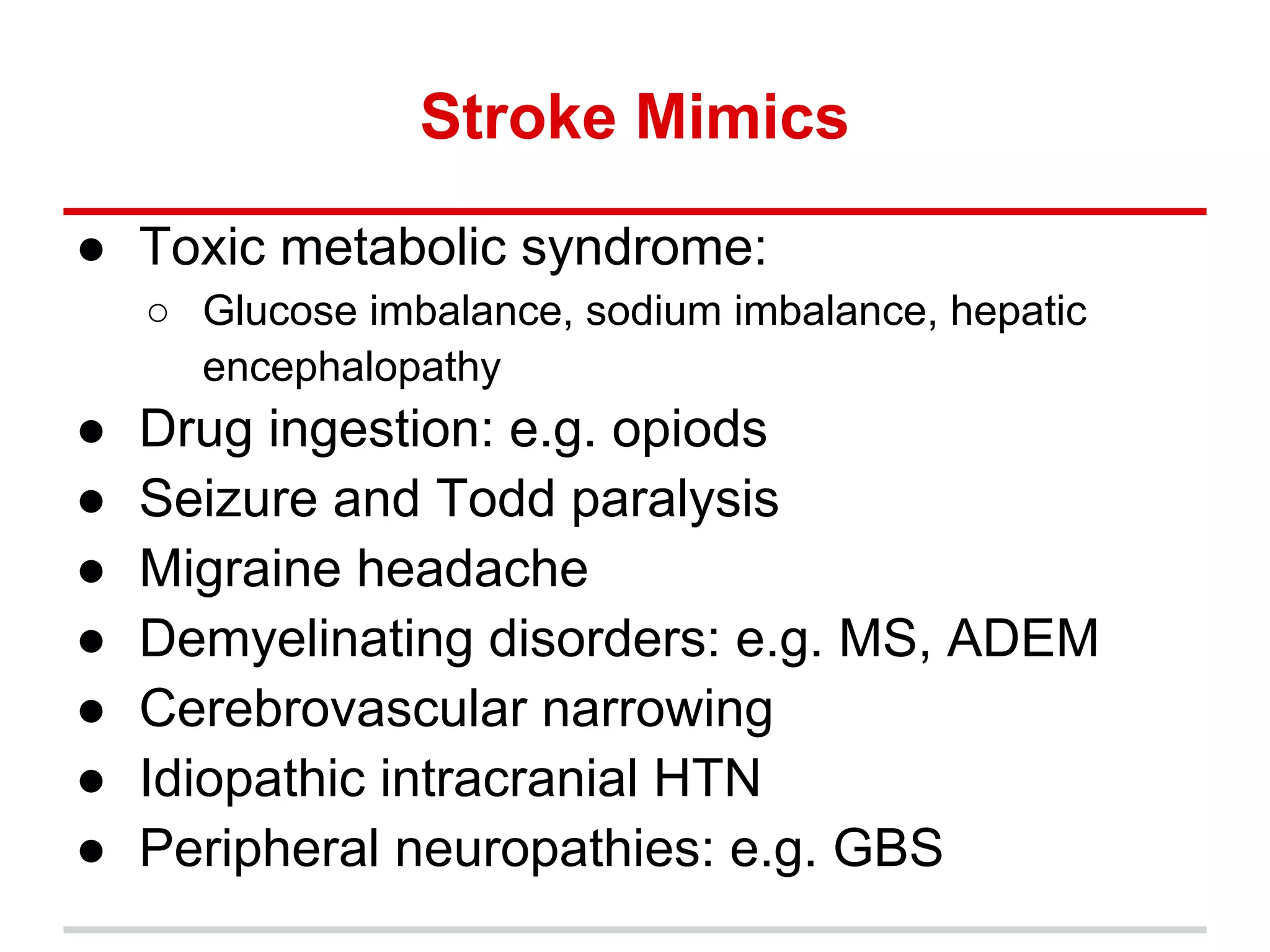 Stroke mimics | PDF | Brain and Nervous System Disorders | Diseases and ...