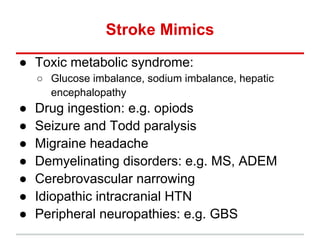 Stroke mimics | PDF
