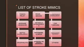 Stroke mimics | PPT