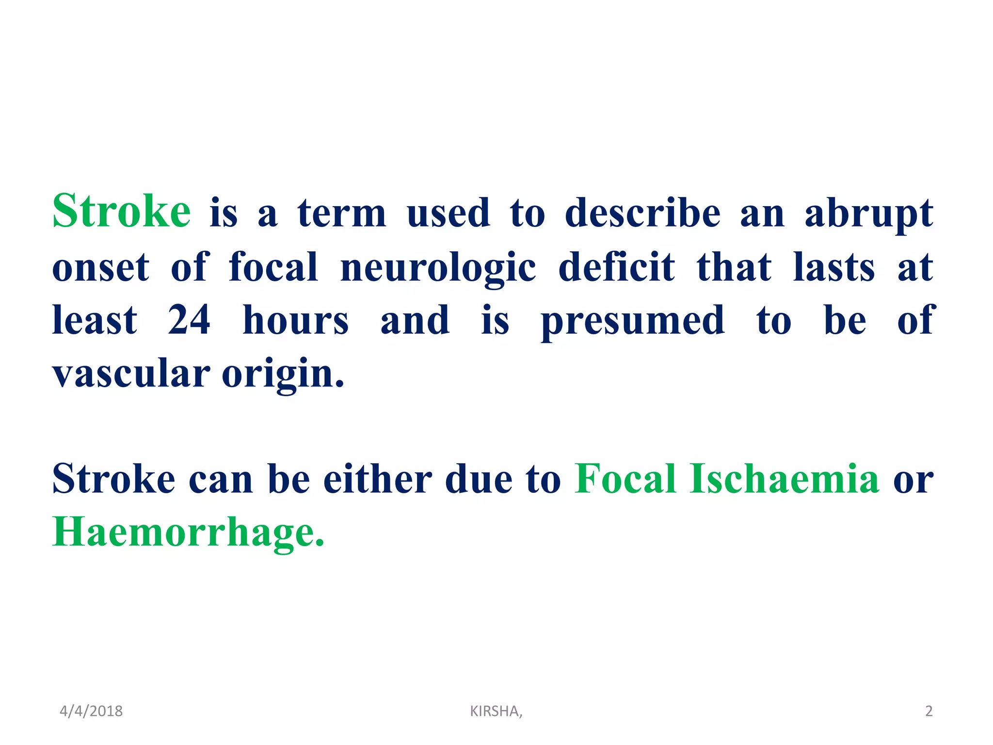 Stroke and management | PPTX