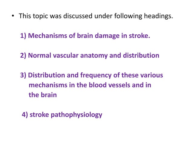 Stroke patho physiology | PPTX | Brain and Nervous System Disorders ...