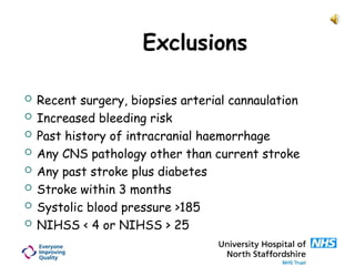 Acute Stroke management presentation ppt | PPT | First Aid | Injuries