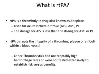 Acute thrombolysis in Stroke PPT Dr Jankar copy. | PPTX