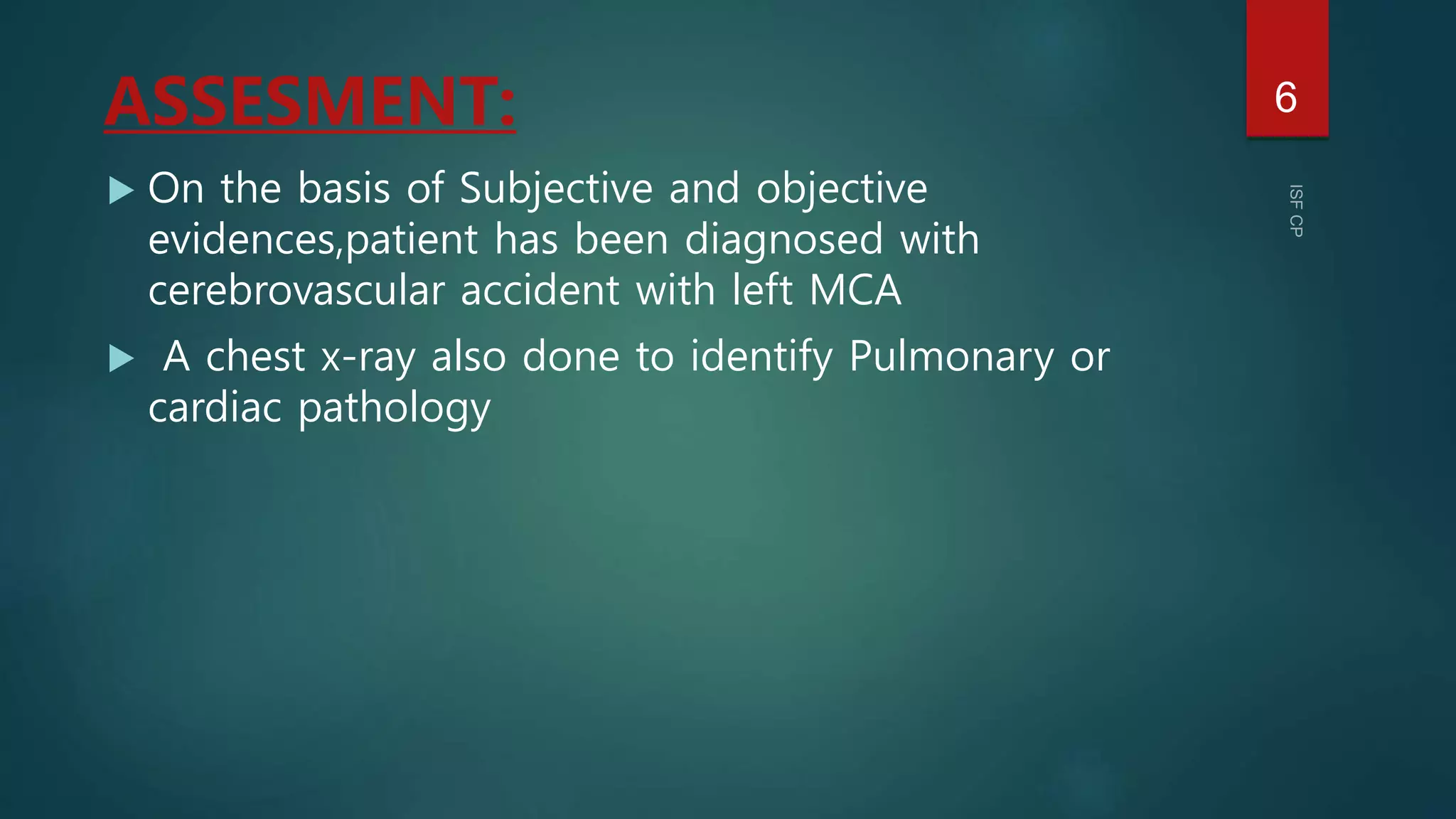 On Stroke(CVA) with left middle CVA presentation | PPTX