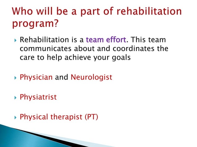 Stroke rehabilitation approach | PPTX | Brain and Nervous System ...