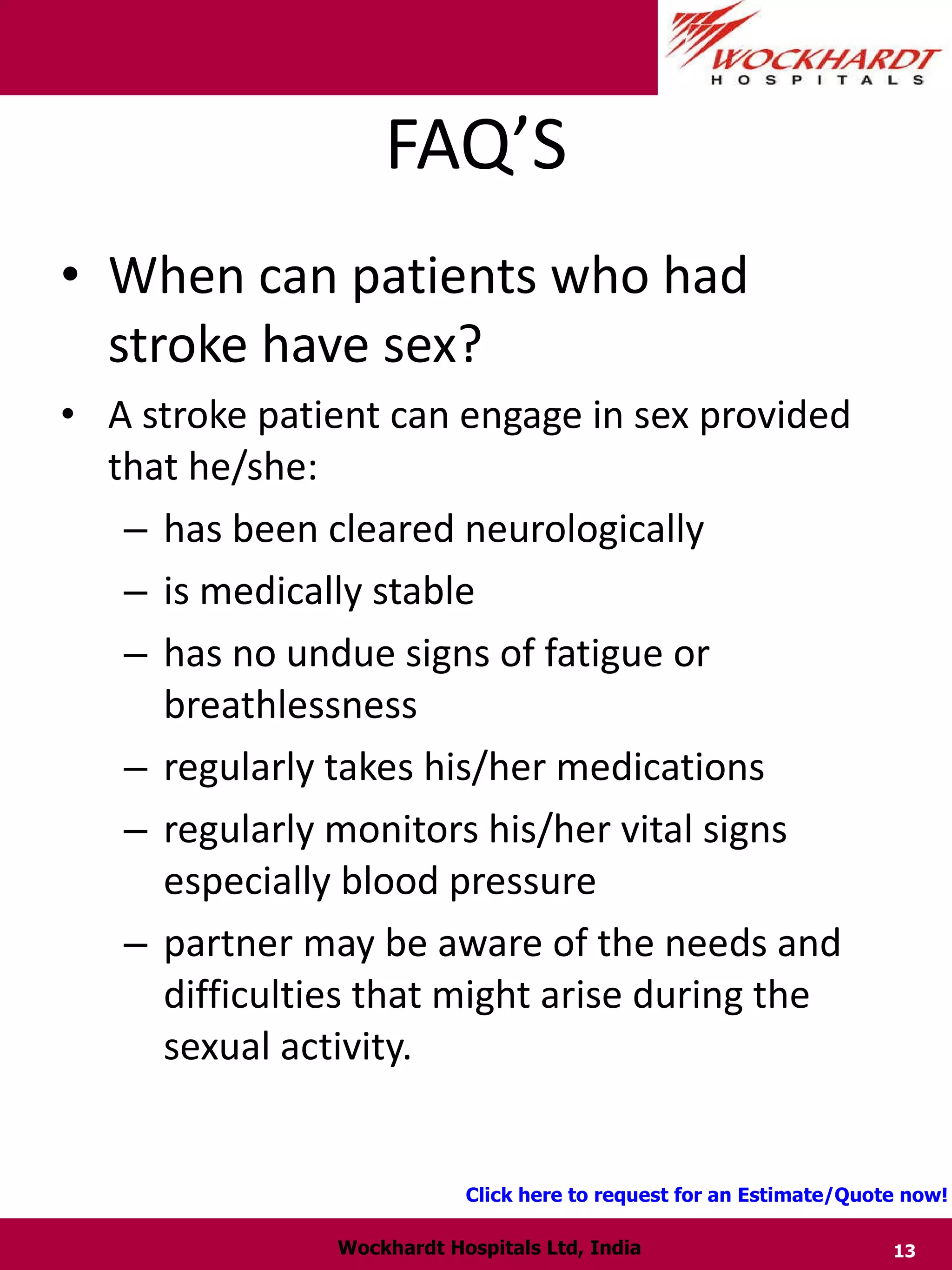 Wockhardt Hospitals Speciality Information Series - Stroke ...