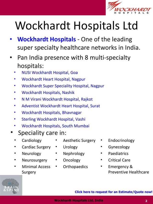 Wockhardt Hospitals Speciality Information Series - Stroke ...