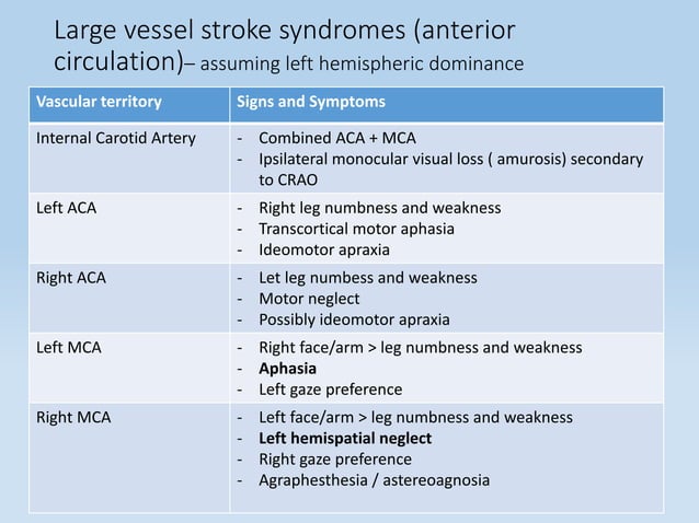 Stroke syndromes | PPTX