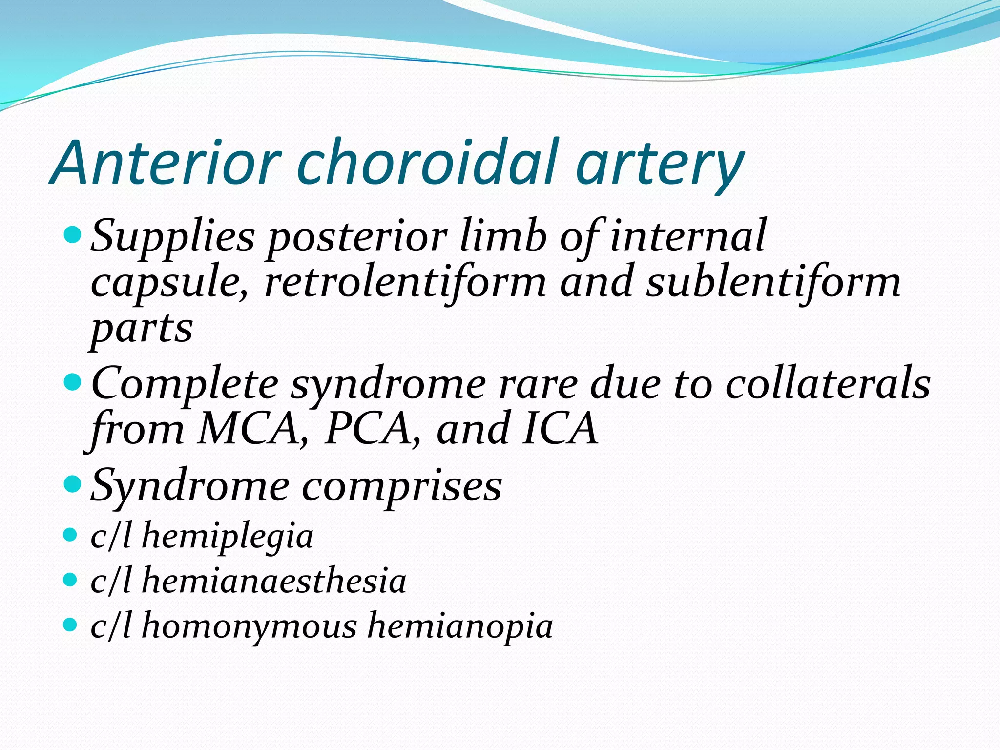 Stroke syndromes | PPTX