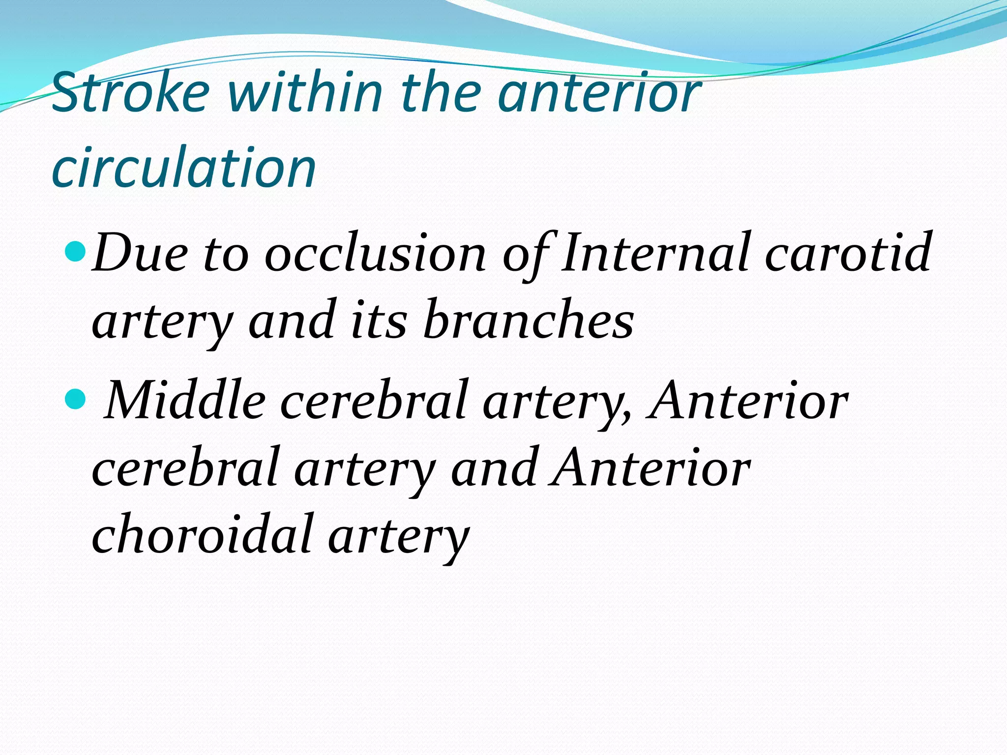 Stroke syndromes | PPTX