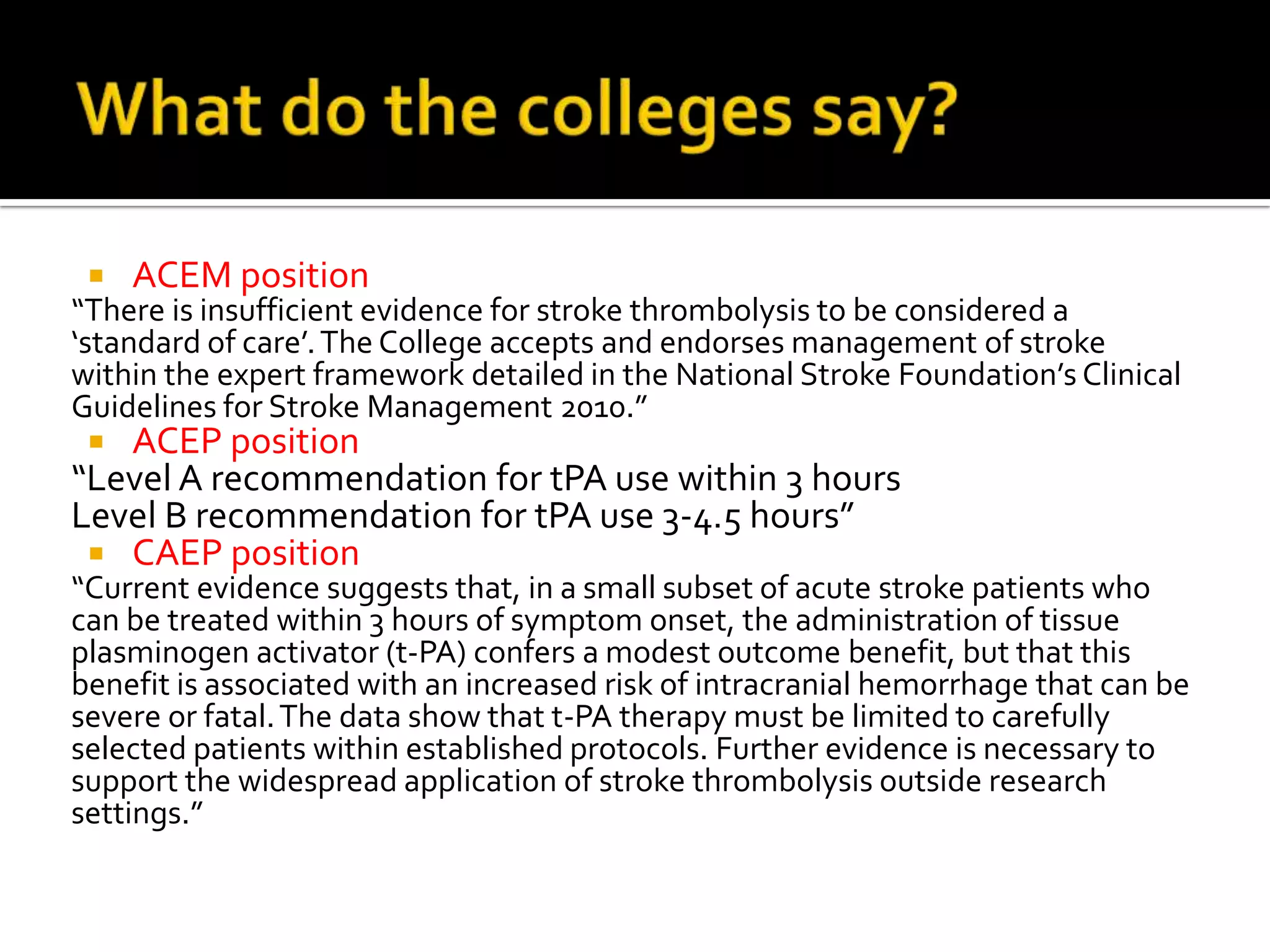 Stroke thrombolysis | PPTX