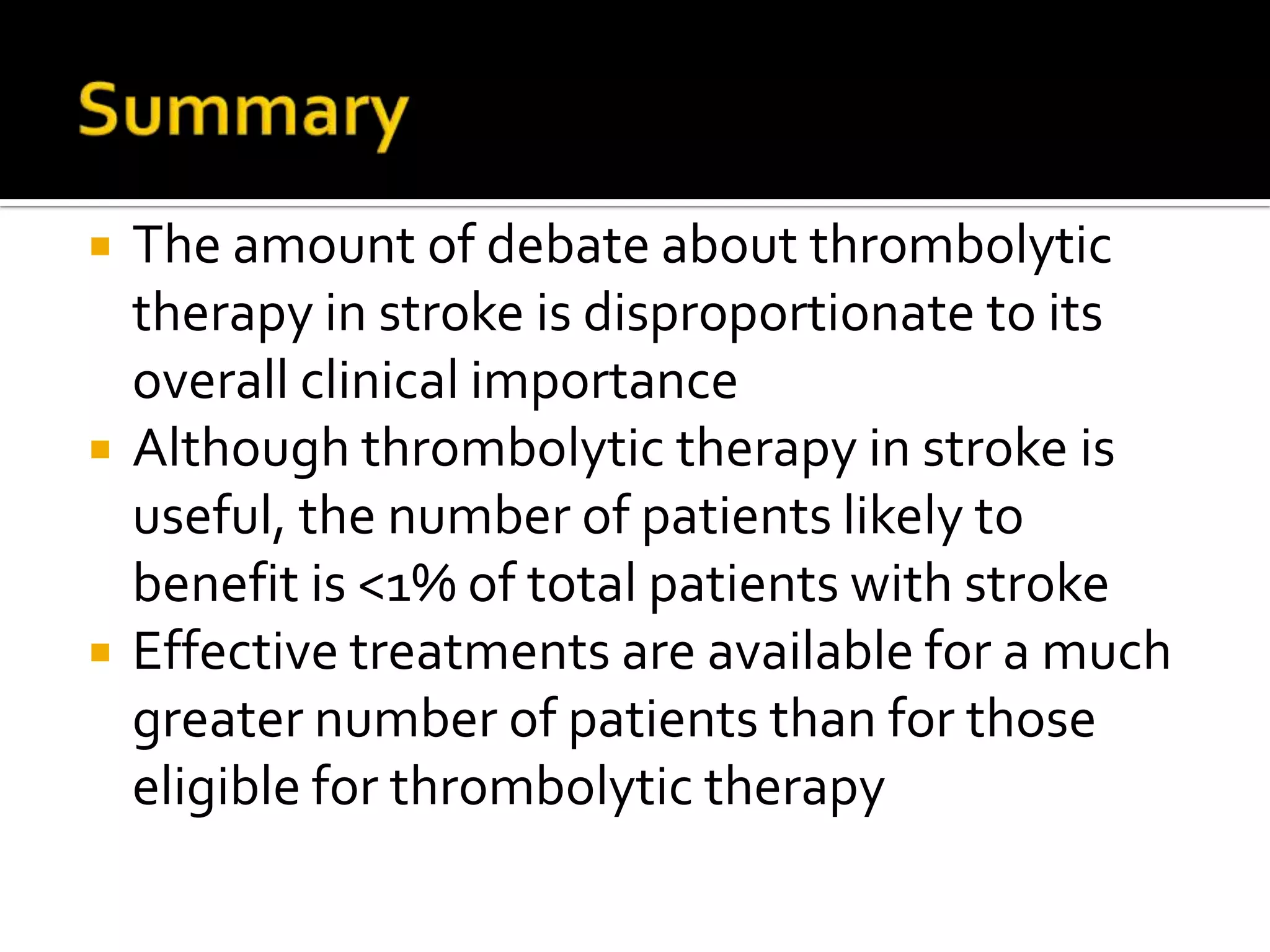 Stroke thrombolysis | PPTX