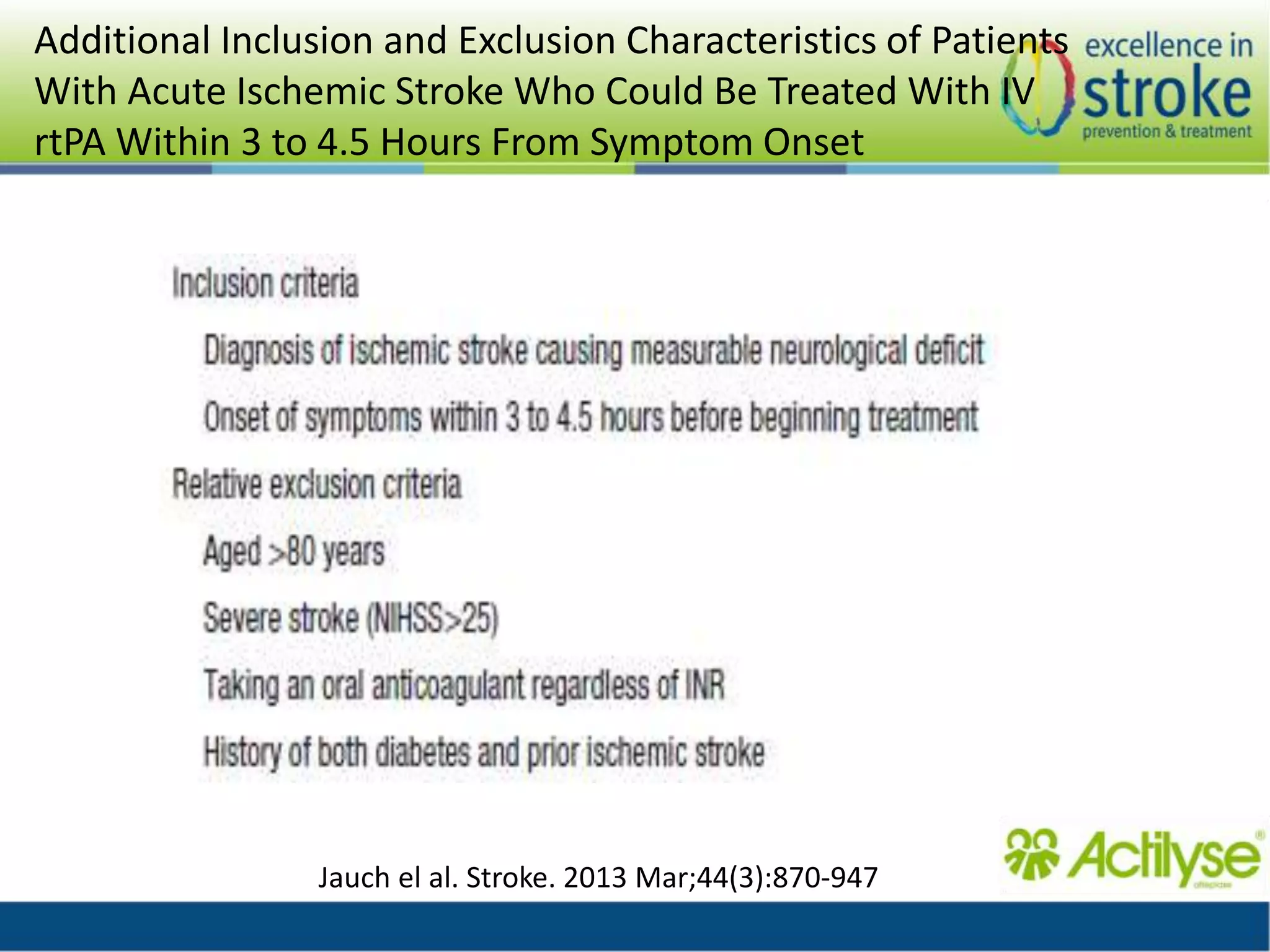 Stroke thrombolysis protocol | PPTX